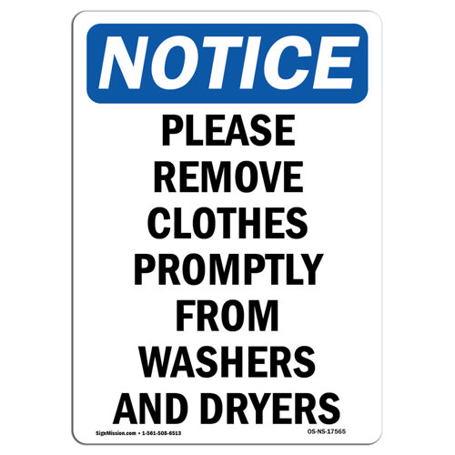 SignMission Please Remove Clothes Promptly Sign | Wayfair