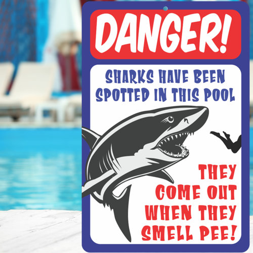 ATX CUSTOM SIGNS Funny Pool Area Sign | Wayfair