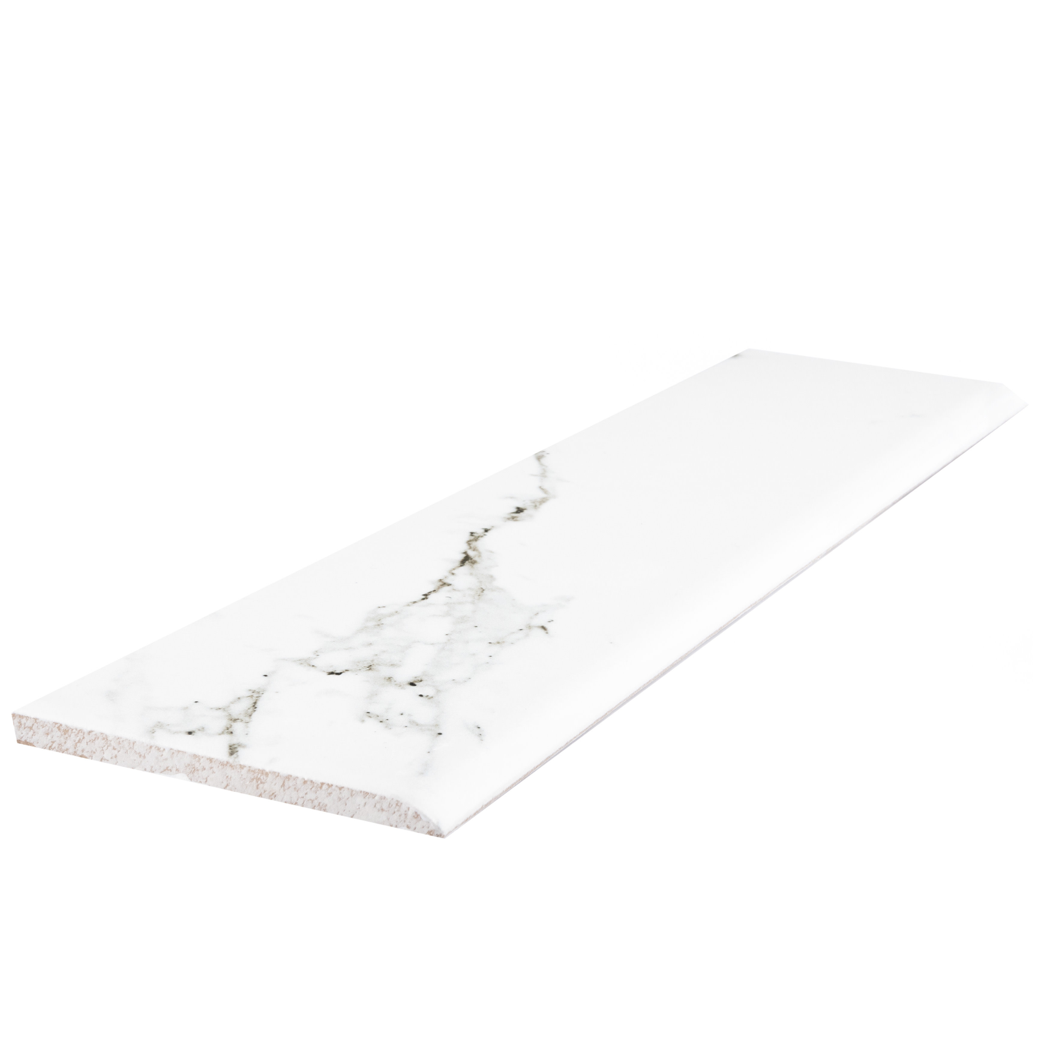 Merola Tile Battiscopa 13" x 3" Ceramic Bullnose Tile Trim in Calacatta ...