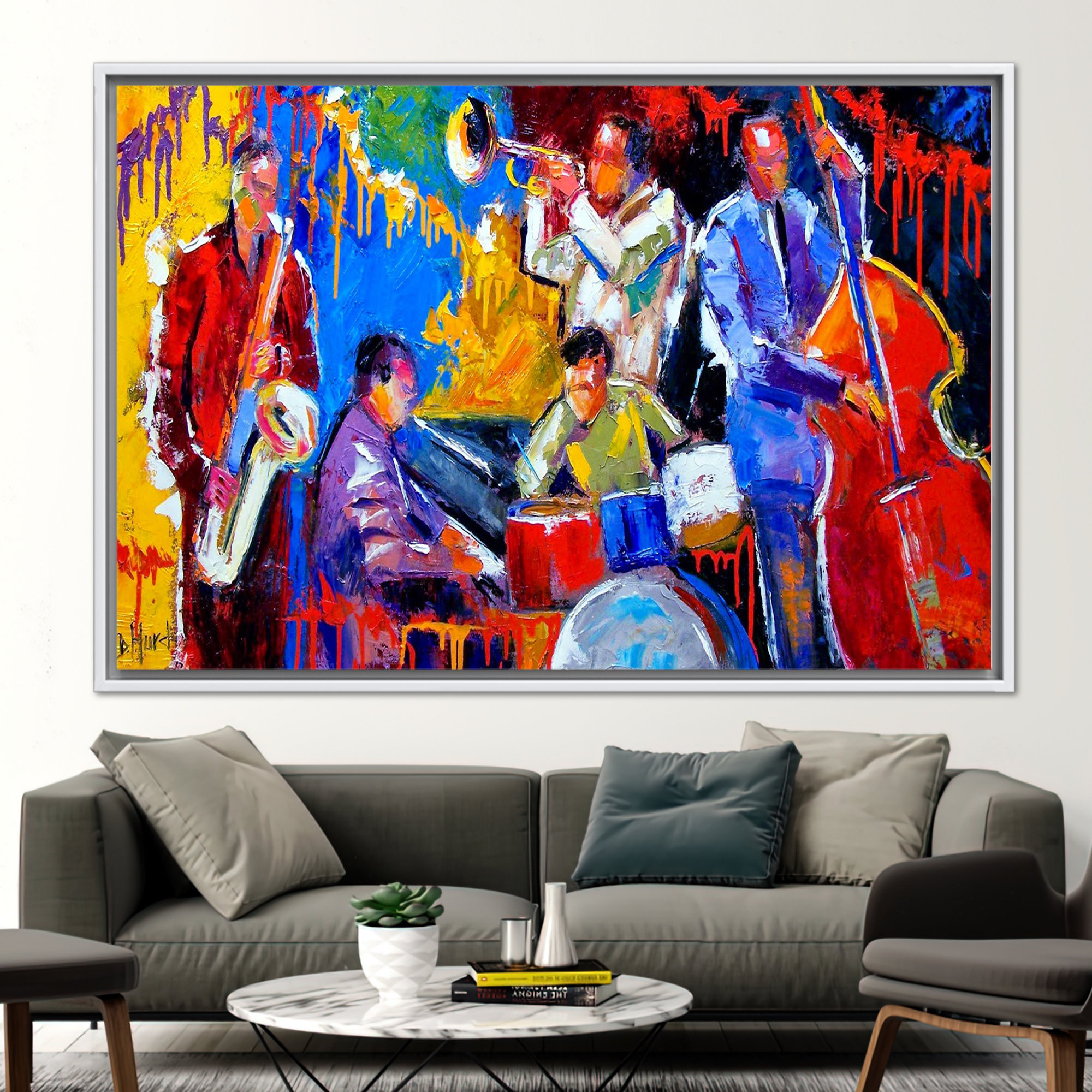 Lark Manor™ Abstract Music Canvas, Oil Painting Print, Music Wall Art ...