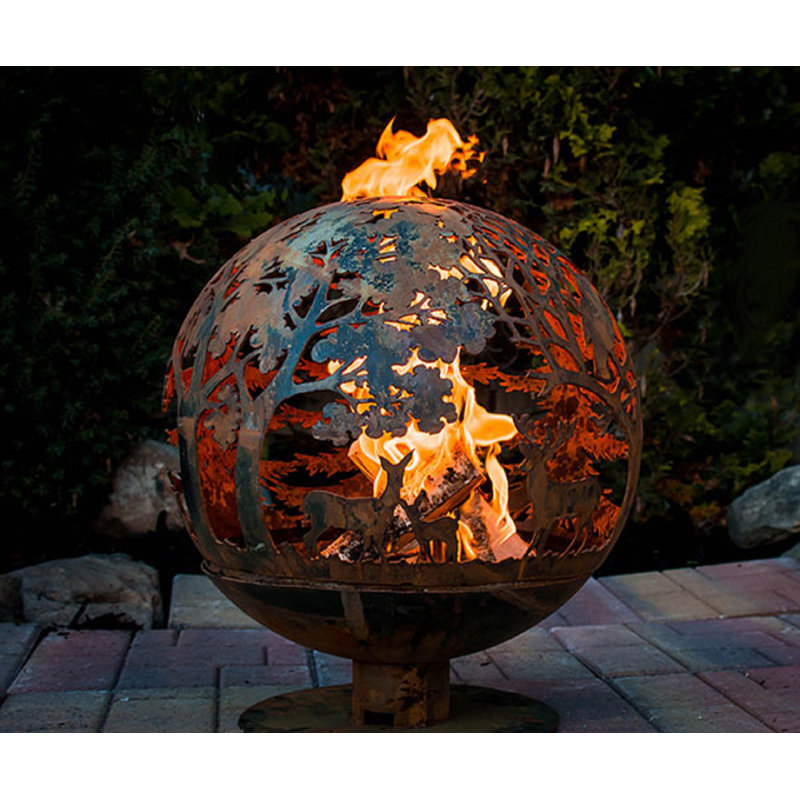 Loon Peak® Eirc Steel Wildlife Sphere Fire Pit | Wayfair