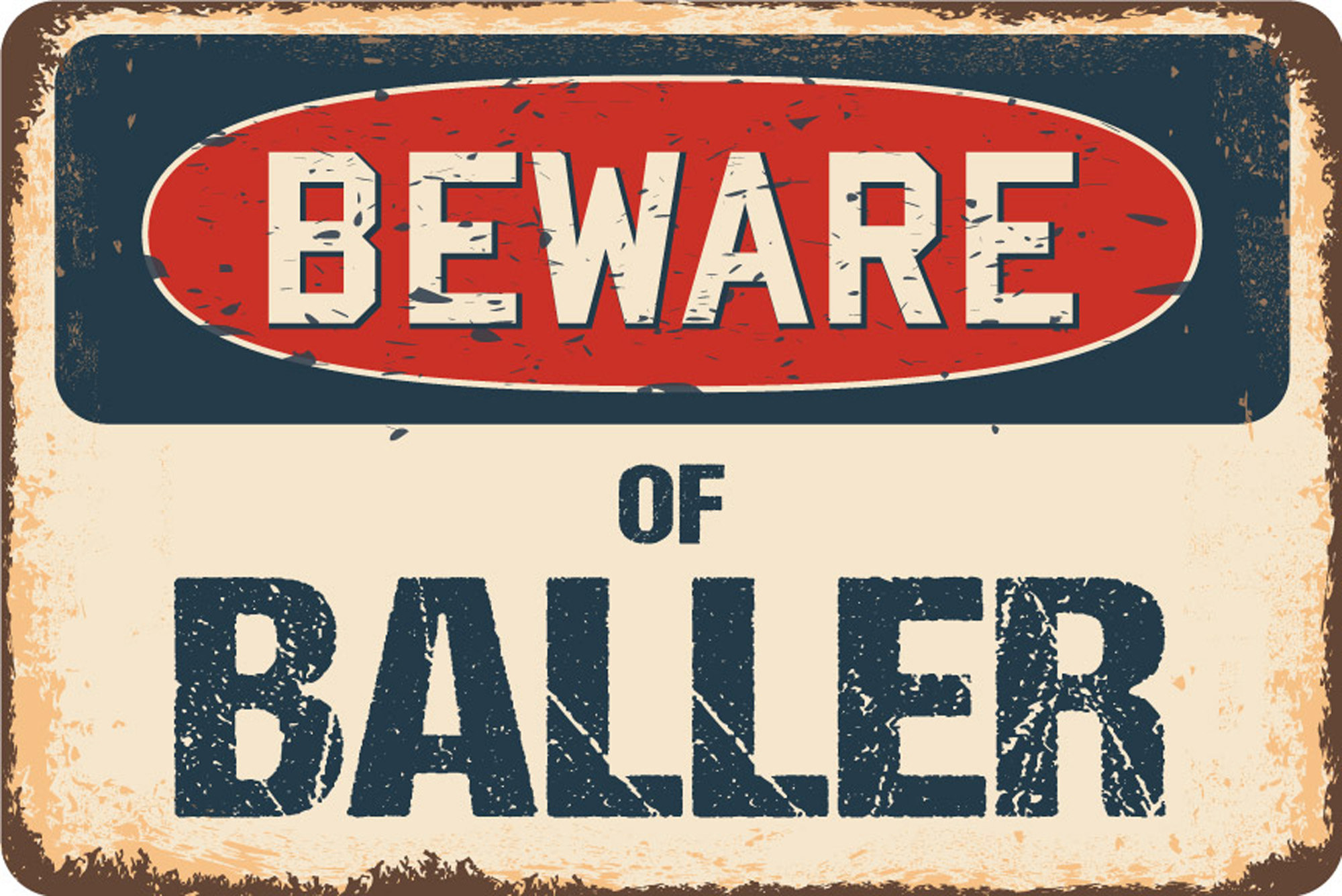 Trinx Panneau Barrone Beware of Baller - Wayfair Canada