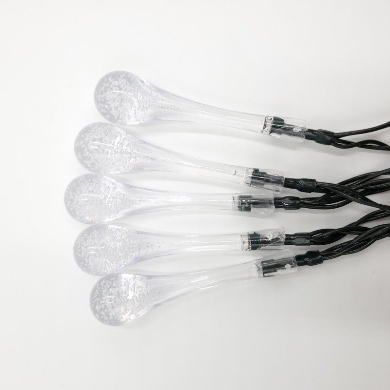 The Party Aisle™ Stigall Solar Powered Crystal Water Drop String Lights ...