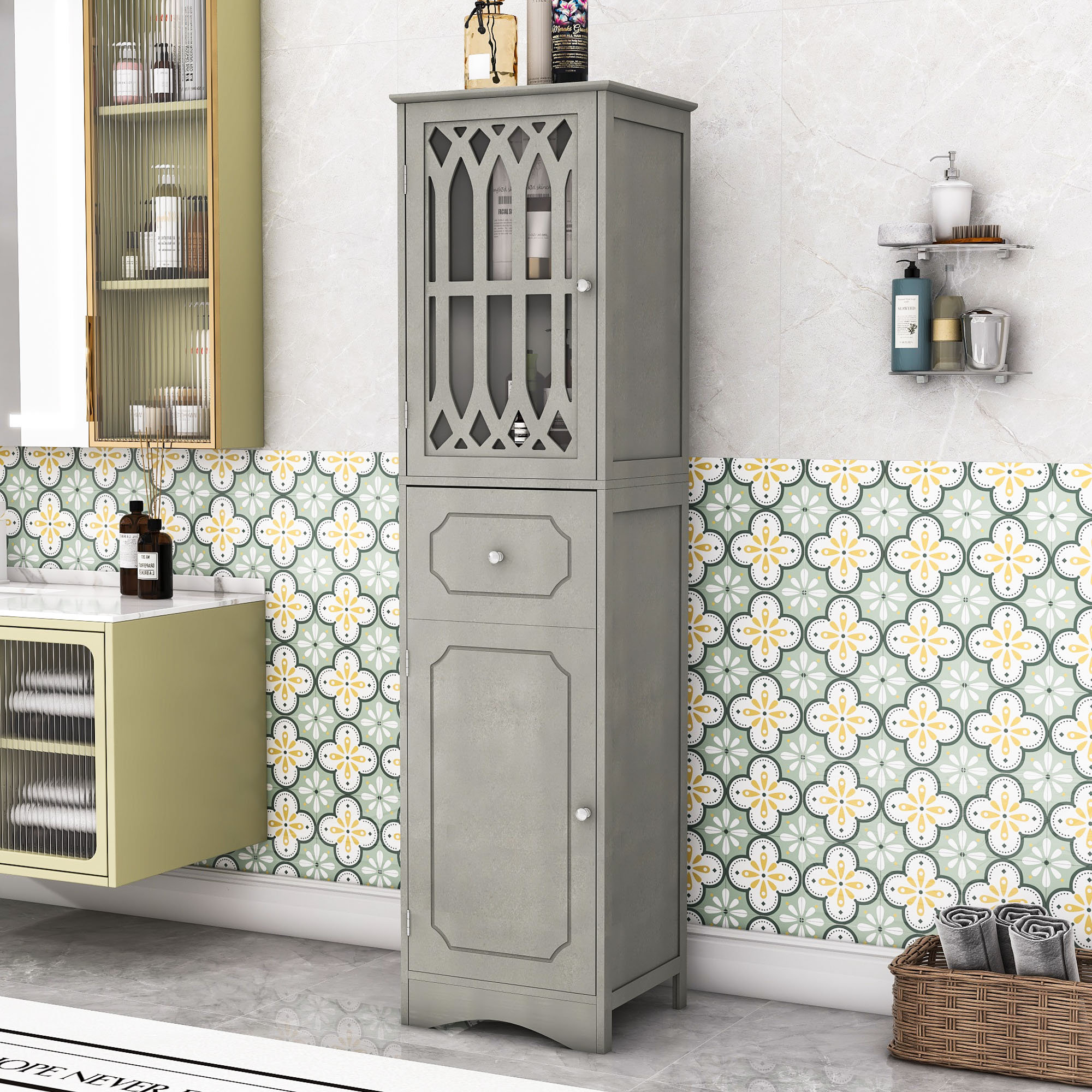 Red Barrel Studio Herc Freestanding Bathroom Cabinet, Storage Cabinet ...