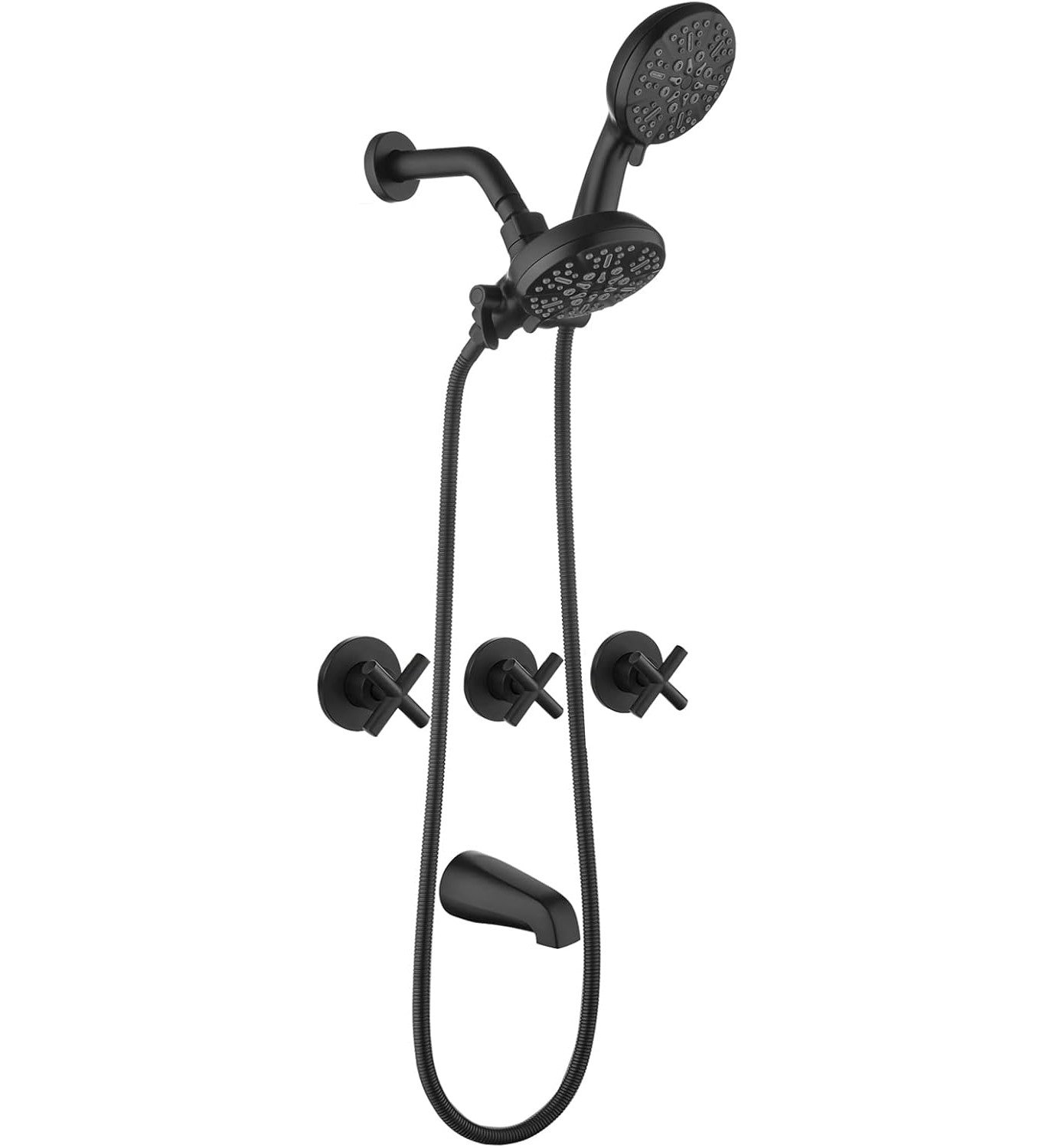 SOLVUR 3 Handles Shower Faucet Set With Tub Spout Bathtub Shower Faucet ...