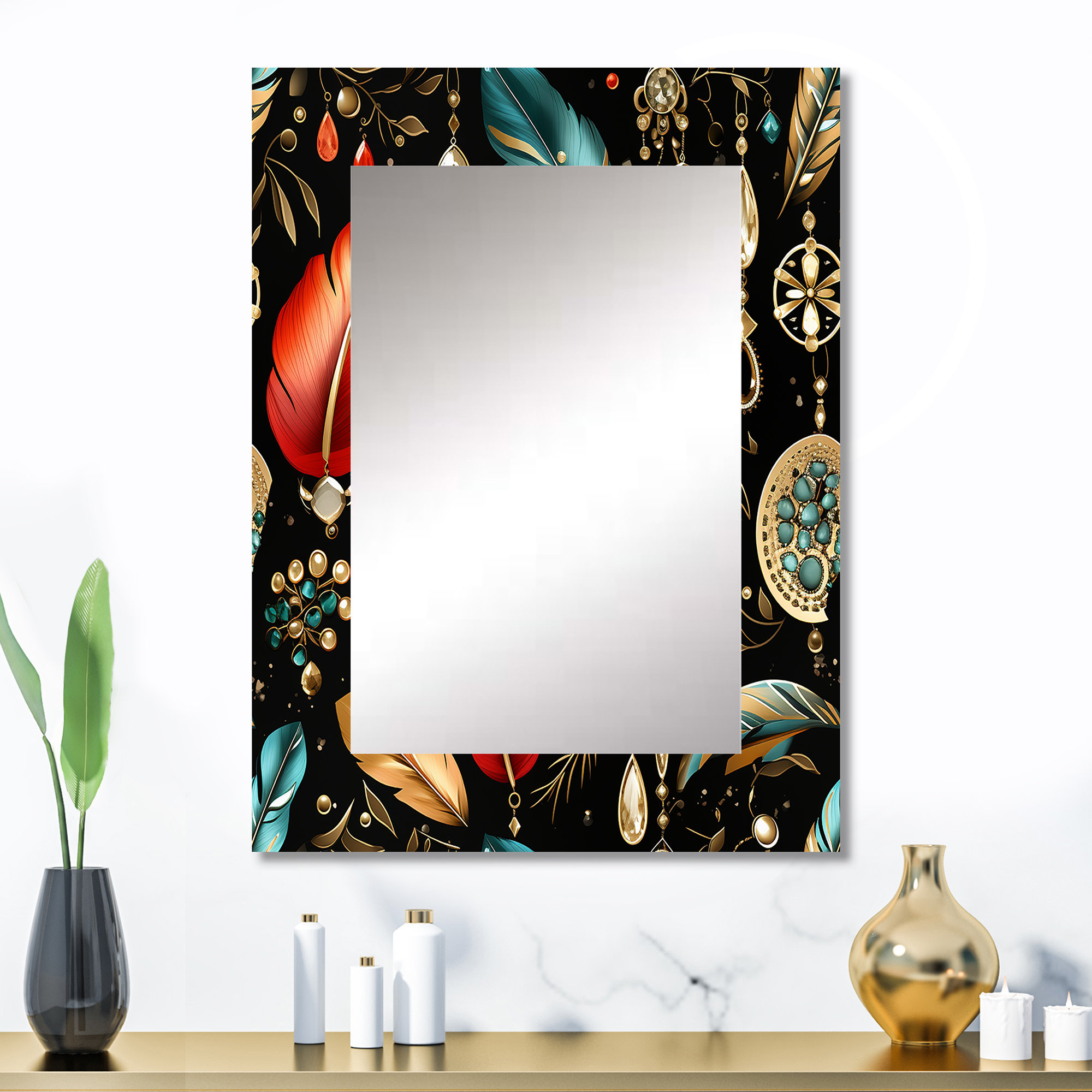 Dakota Fields Black Jewerly Boho Chic - Boho Mirror Wall Decor ...