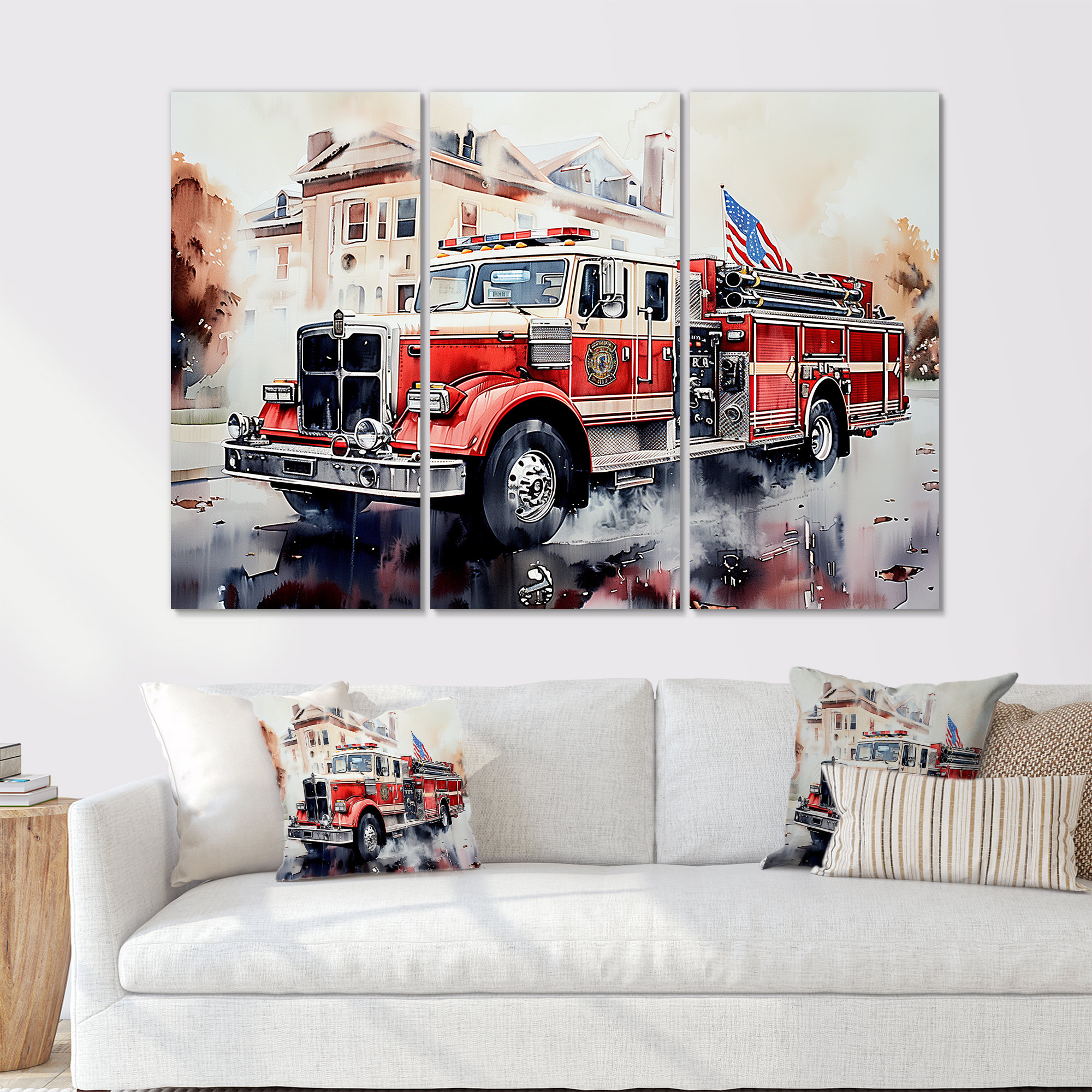 fire engine wall art