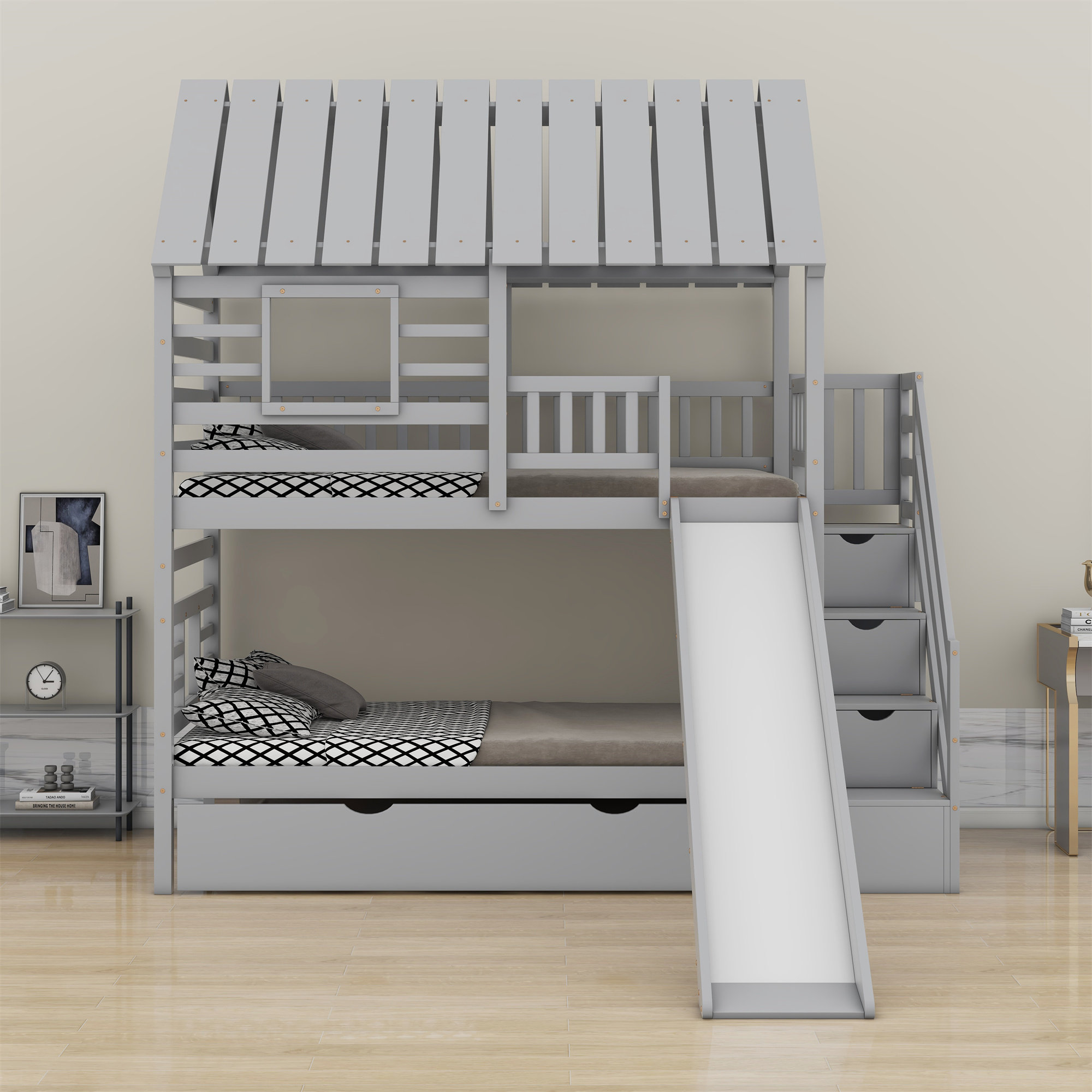 Harper Orchard Lilith Kids Twin Over Twin Bunk Bed - Wayfair Canada