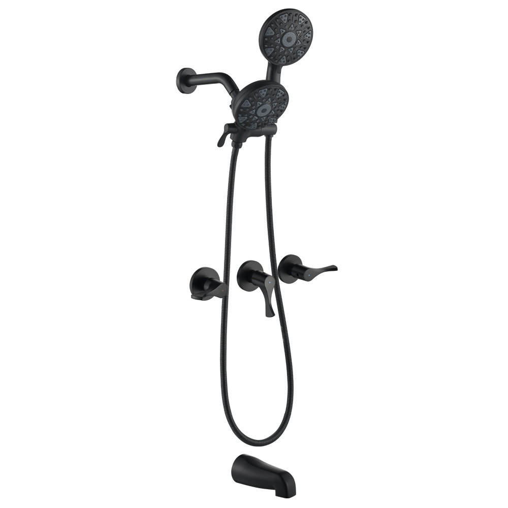 SHAMANDA 3 Handle Shower Faucet Set With Tub Spout Bathtub Shower ...