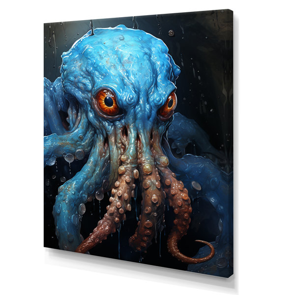 DesignArt Azure Octopus Cephalopod On Canvas Print | Wayfair