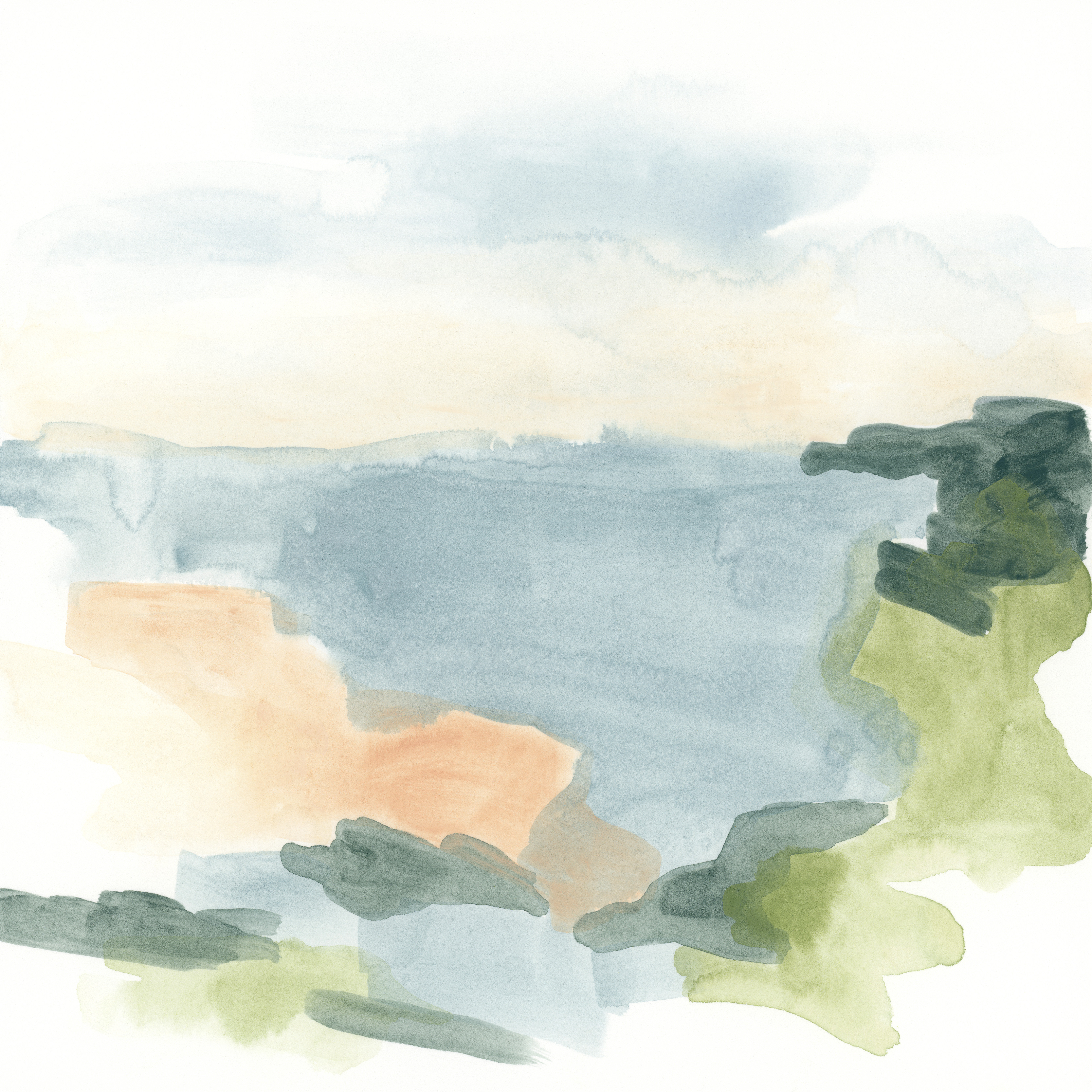 Ivy Bronx Muted Coast II by June Erica Vess - Wrapped Canvas Painting ...