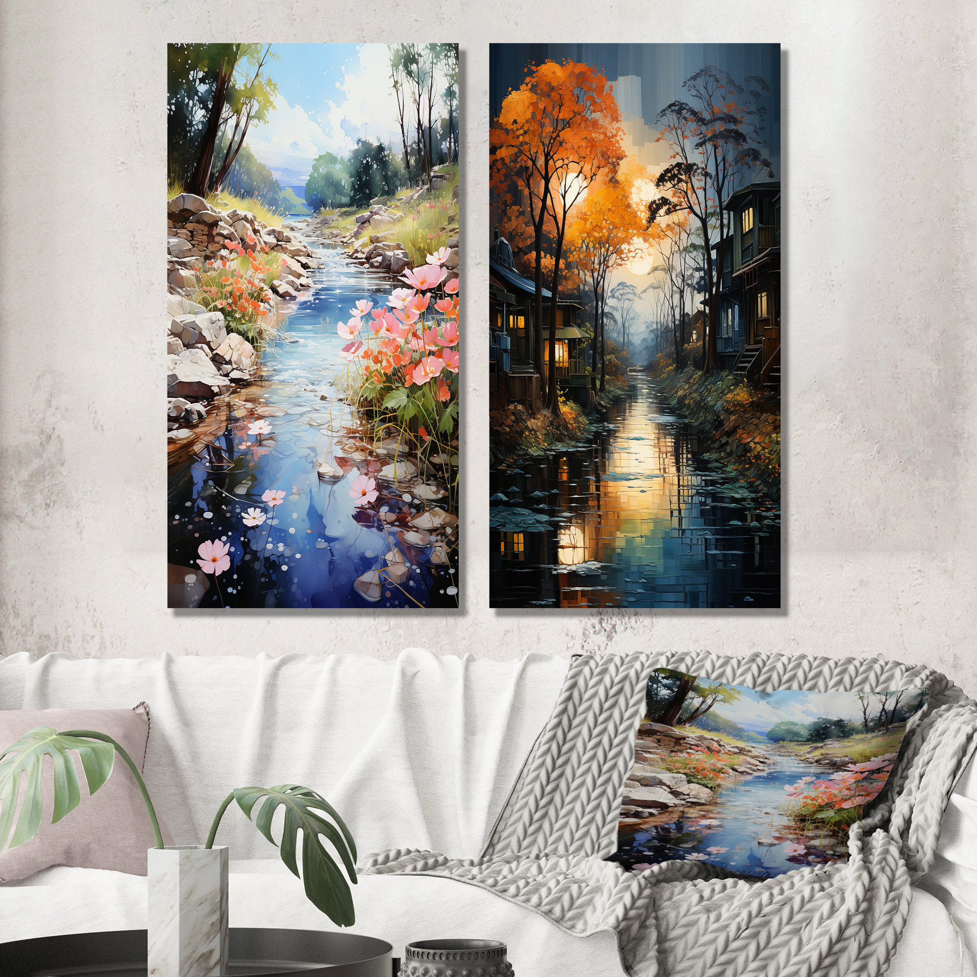 Lark Manor™ Tranquil Lakes Rivers Urban Symphony - Lake River Metal ...