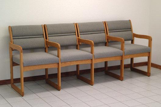 Symple Stuff Geier Vinyl Seat Tandem Seating with Wood Frame & Reviews ...