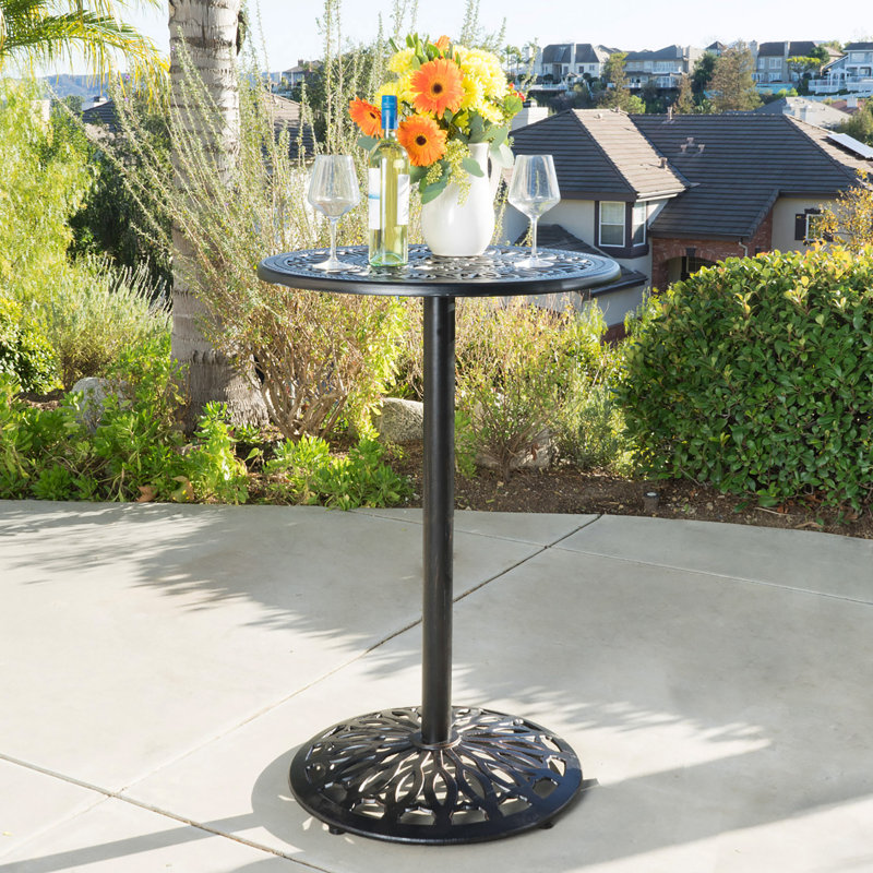 Astoria Grand Fuller Metal Outdoor Bar Table & Reviews | Wayfair