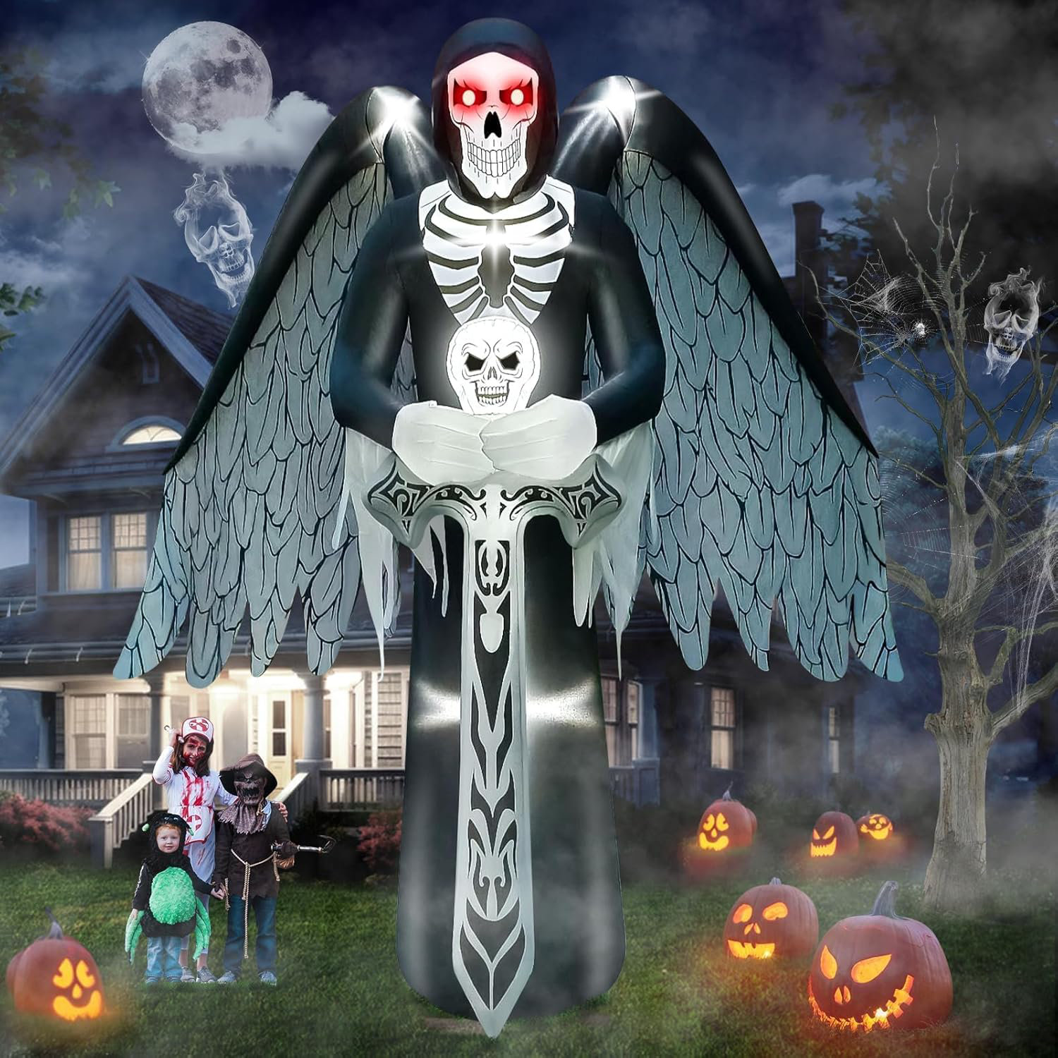 The Holiday Aisle® 12FT Halloween Inflatables With LED Light, Kalolary ...