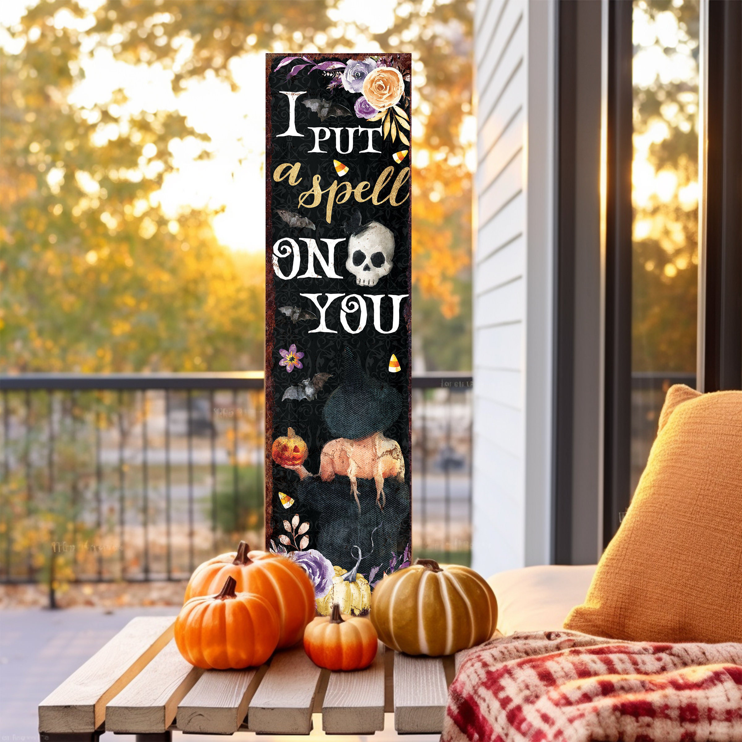 The Holiday Aisle® 36in I Put a Spell on You Halloween Porch Sign ...