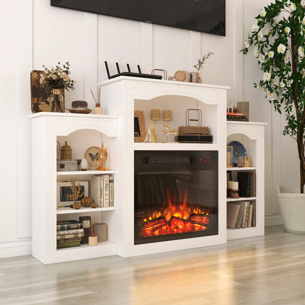 Red Barrel Studio® Media Center With Electric Fireplace Heater ...