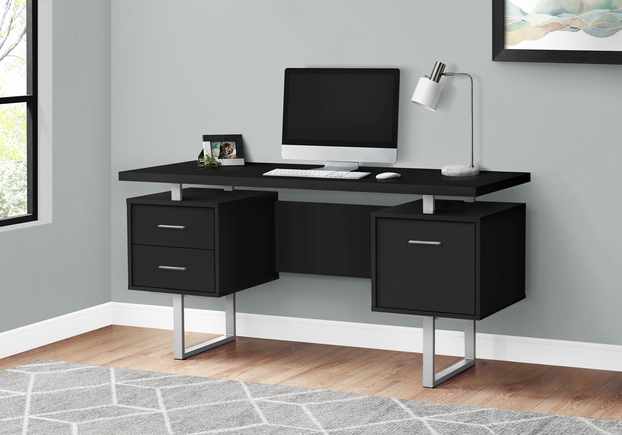 Brayden Studio® Computer Desk, Home Office, Laptop, Left, Right Set-Up ...