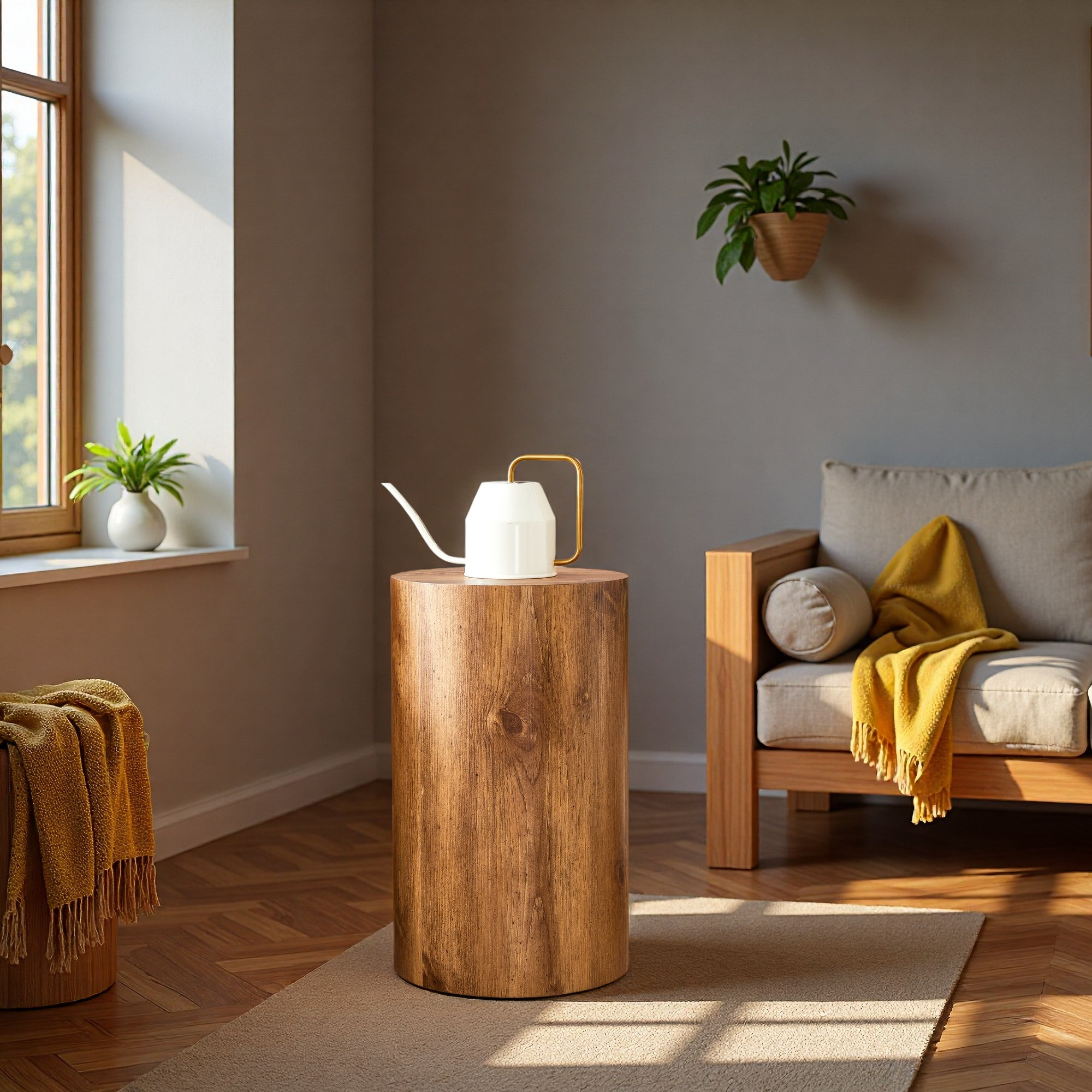 Millwood Pines The Cylindrical Table With Its Patterned Design Can Be ...