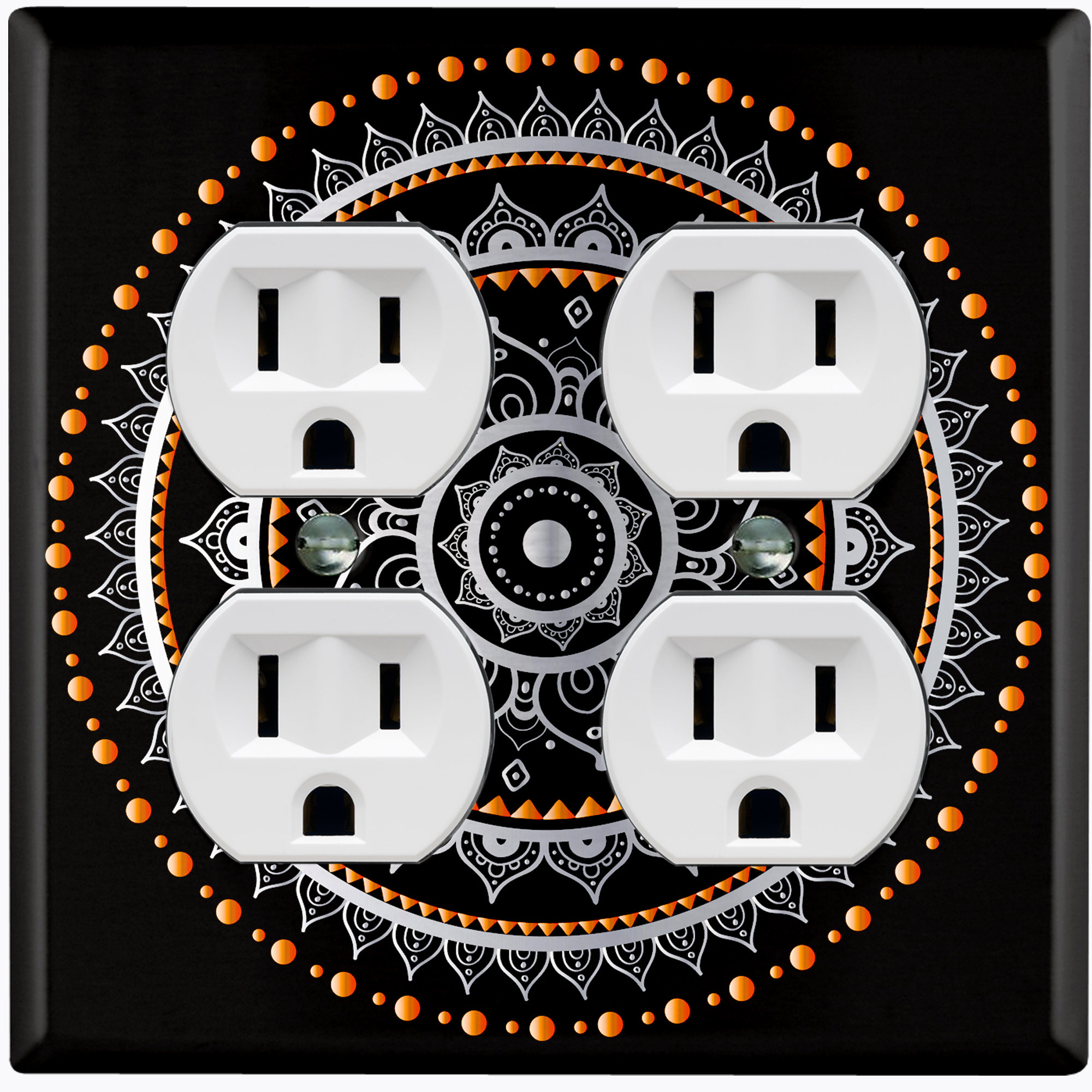 WorldAcc Mandala Circle 2-Gang Duplex Outlet Wall Plate | Wayfair