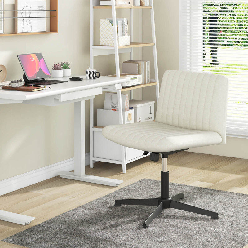 Latitude Run® Criss Cross Legged Office Chair Ergonomic Mid Back ...