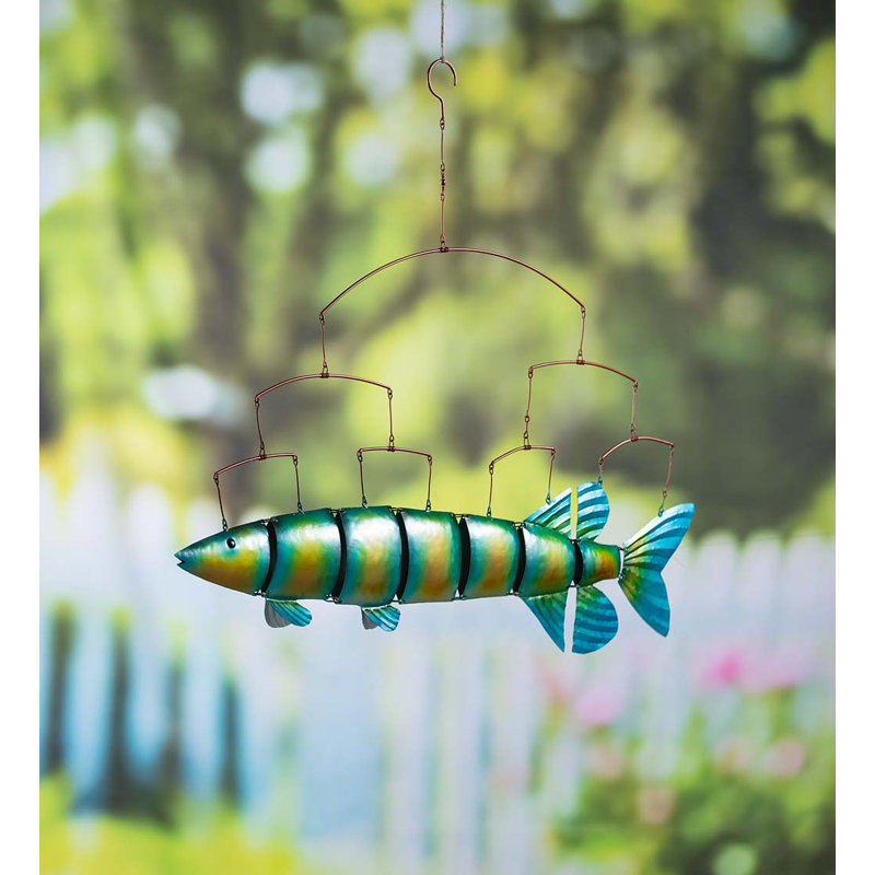Arlmont & Co. Lilybelle Fish Mobile Outdoor Wind Chime & Reviews | Wayfair