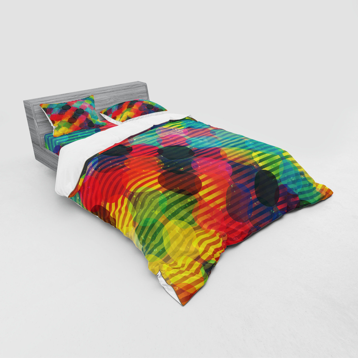 Ambesonne Blue/Red/Pink Microfiber Modern & Contemporary Duvet Cover ...