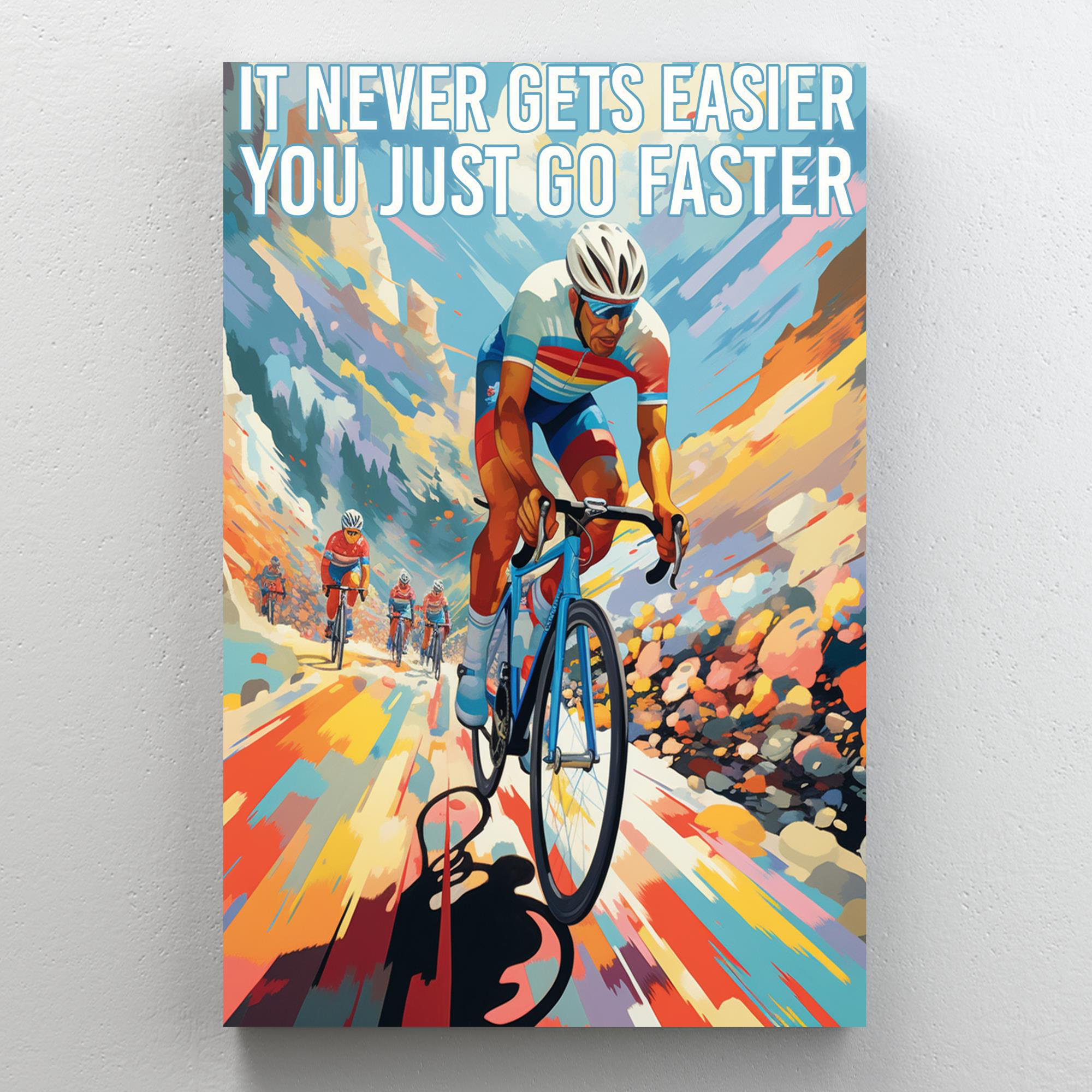 Trinx Benhard Cycling You Just Go Faster On Canvas Graphic Art | Wayfair