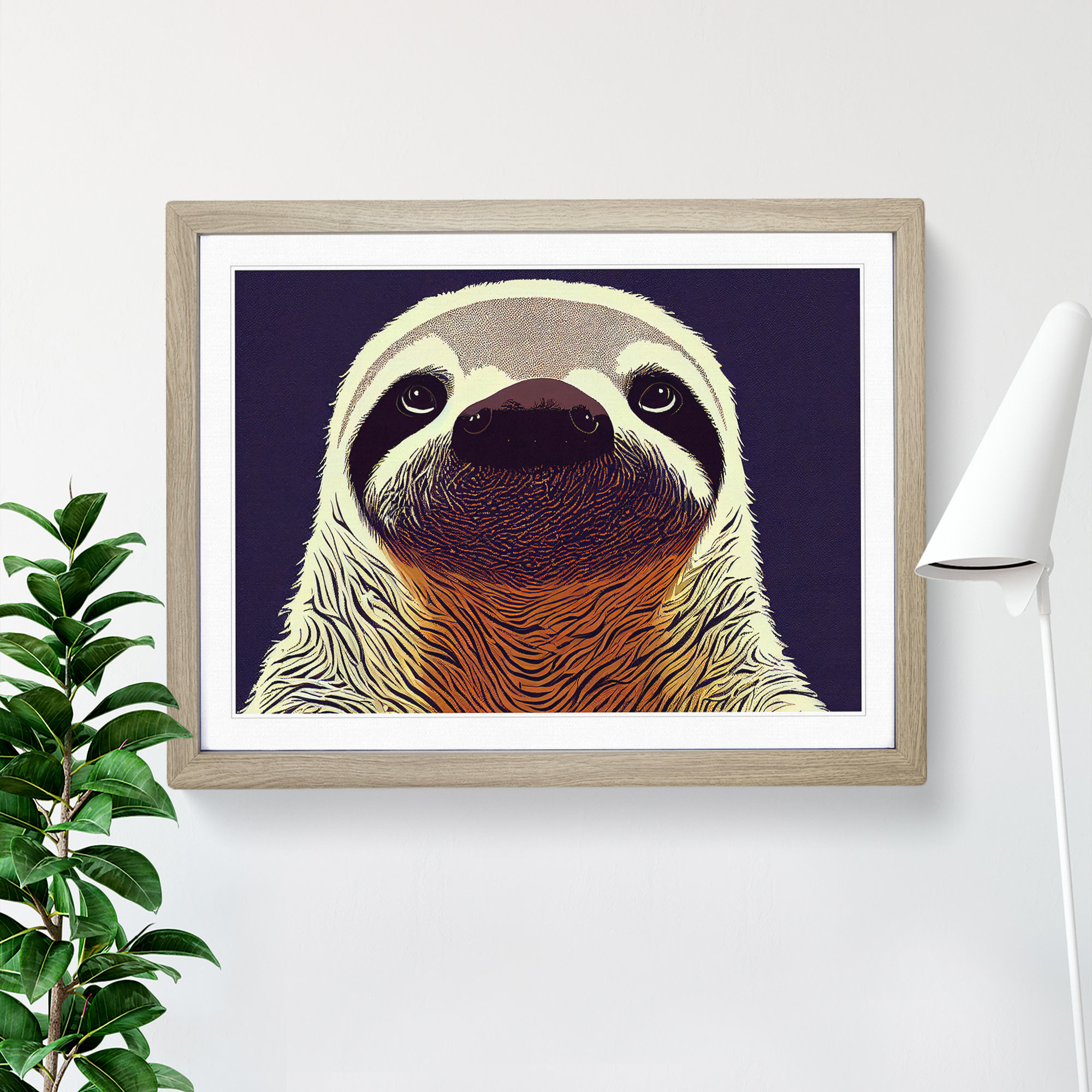 World Menagerie Adorable Sloth - Picture Frame Graphic Art | Wayfair.co.uk