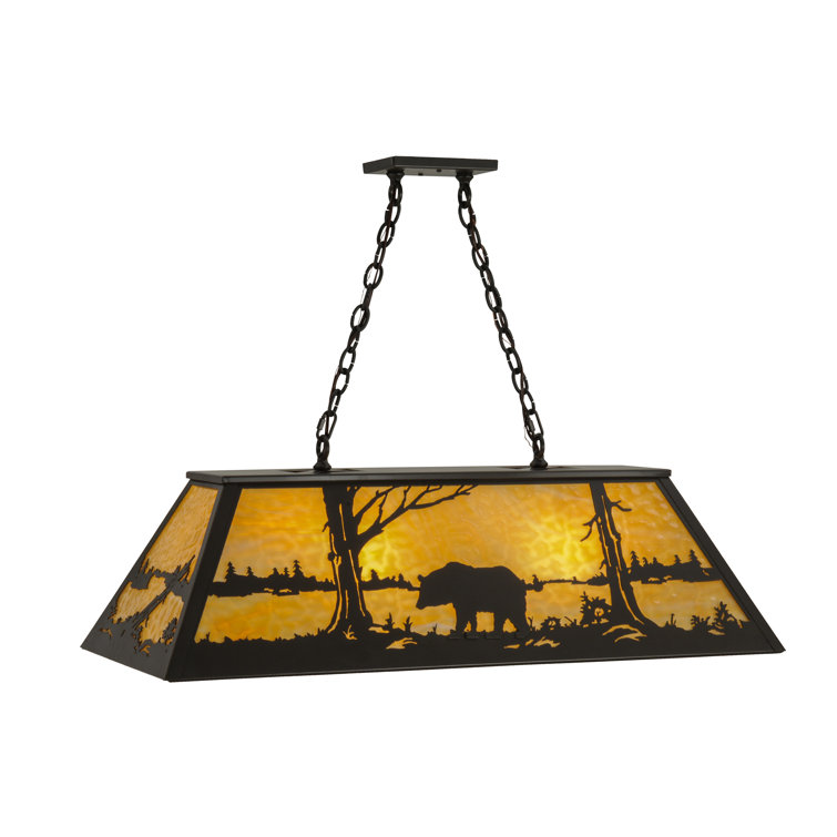 Meyda Lighting Rustic Lodge 6 - Light Timeless Bronze Pool Table Lights ...