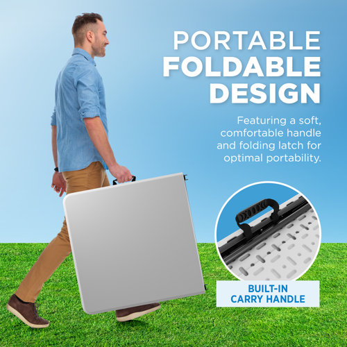 Sorfey Folding Table 4-Foot X 24 inch, Adjustable to 3 Heights,White ...