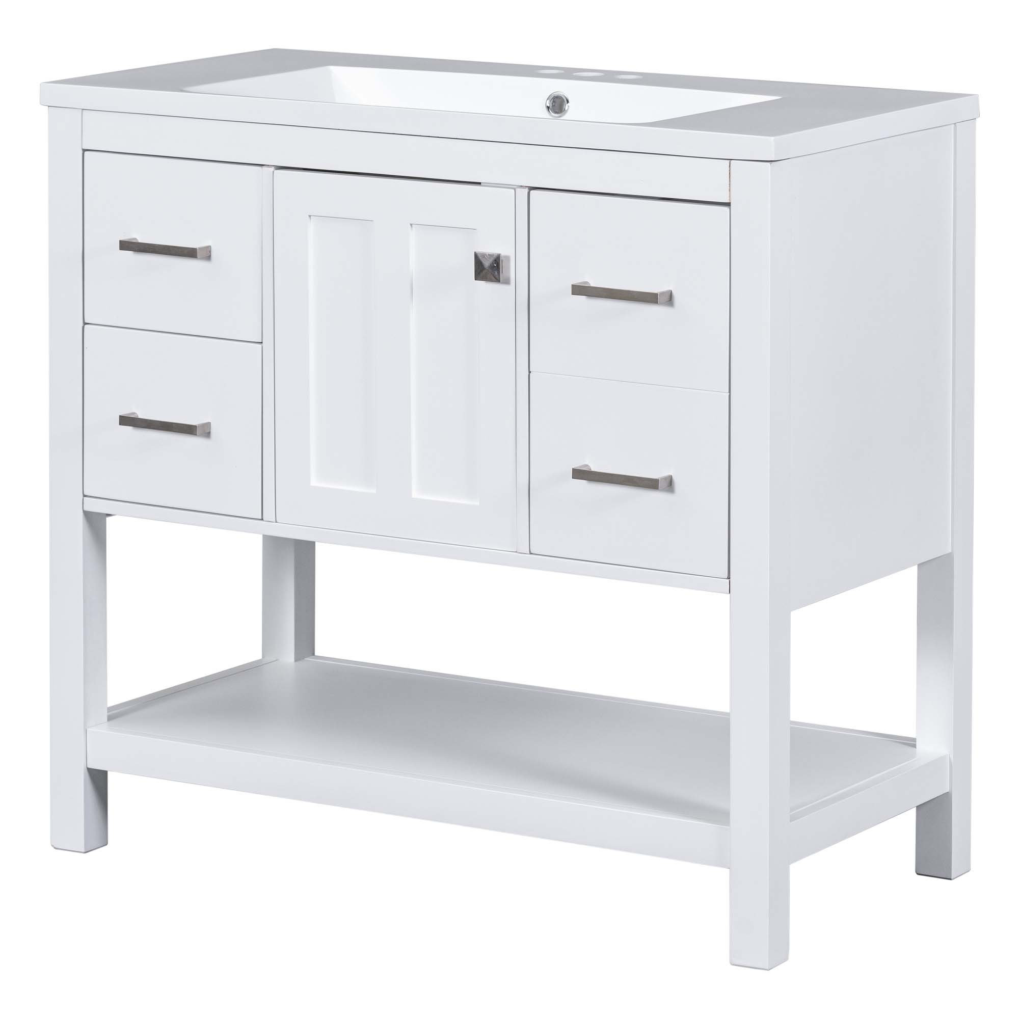 Latitude Run® Modern Bathroom Vanity With Single Sink, USB, 2 Shallow ...