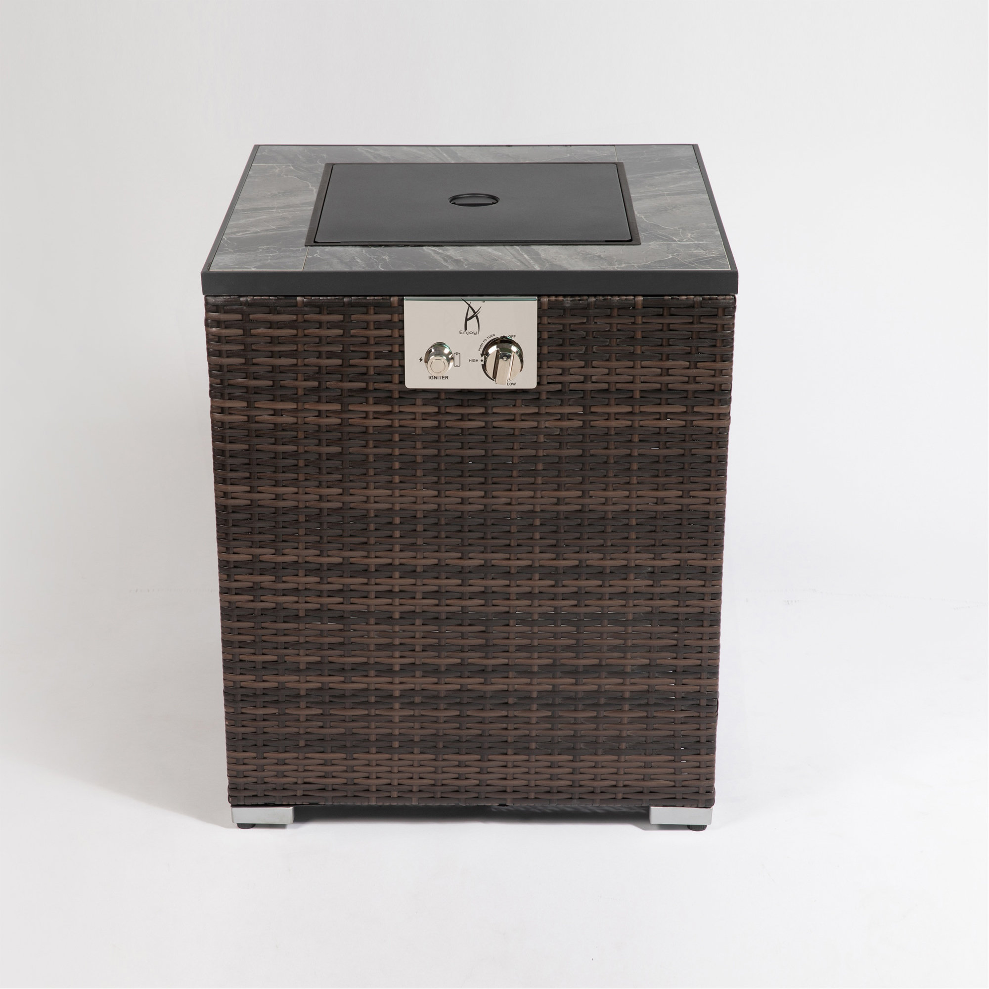 Rosecliff Heights 24" Propane Gas Fire Pit Table, 50000 BTU Square Fire ...