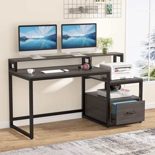 17 Stories Gisborne Metal Base Computer Desk & Reviews | Wayfair