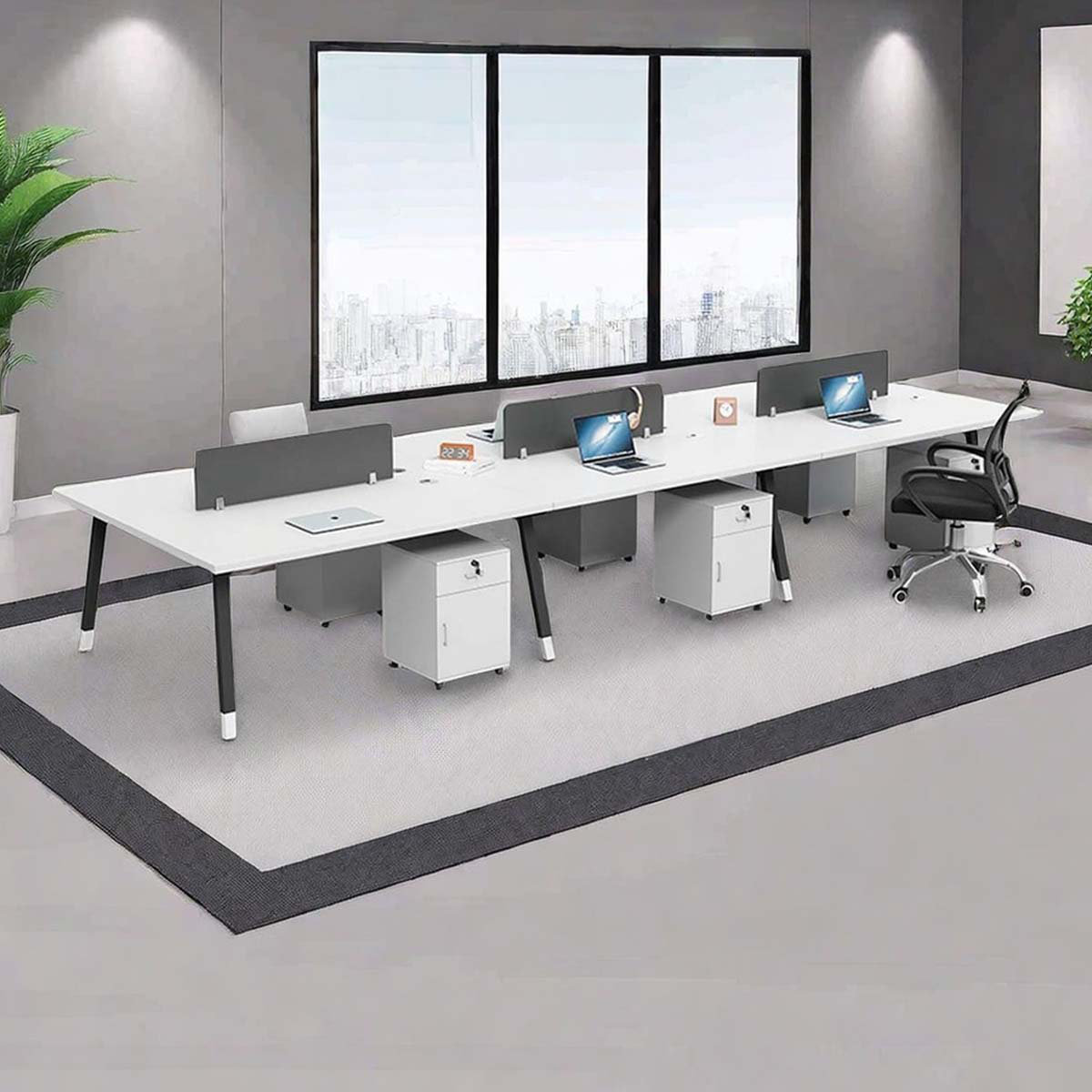 Inbox Zero Mikle 141.73'' W Rectangle Partition Desk - Wayfair Canada