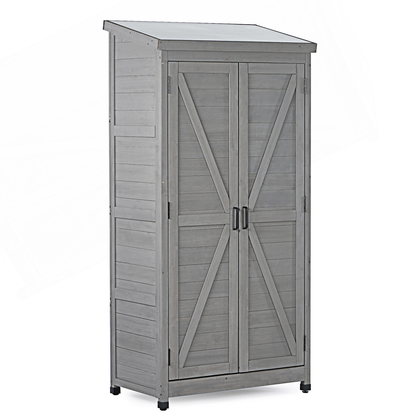Gracie Oaks Entry Cabinet, Outdoor Storage Cabinet And Metal Top ...