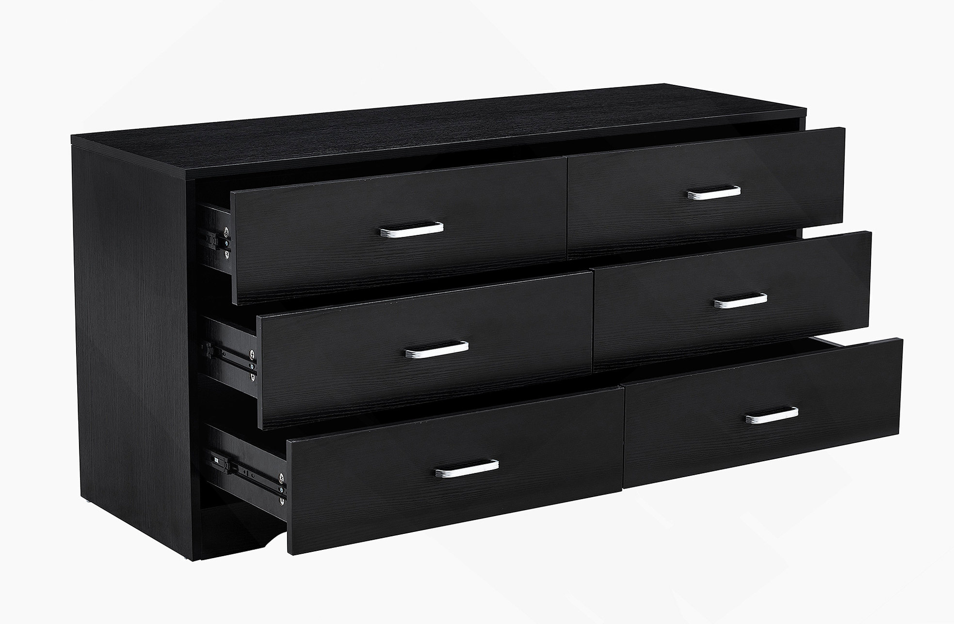 Latitude Run® WOOD MDF BOARDS, 6 Drawers Dresser, Black - Wayfair Canada