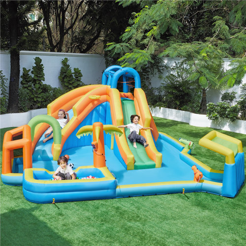 Yaheetech 18'5" x 17'10" Inflatable Water Slide with Air Blower | Wayfair
