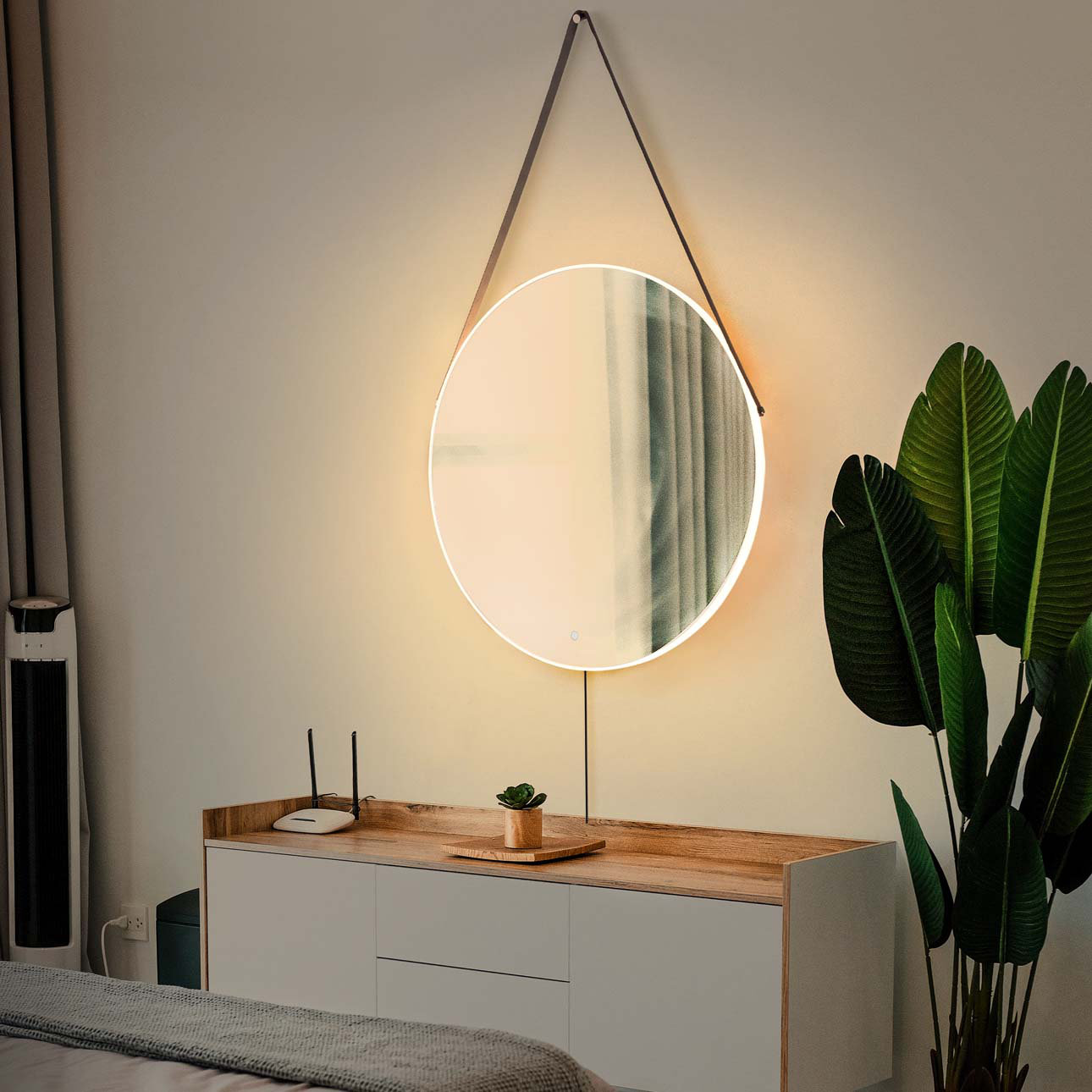 Nova of California Aurora 36" Round Backlit LED Wall Mirror | Wayfair