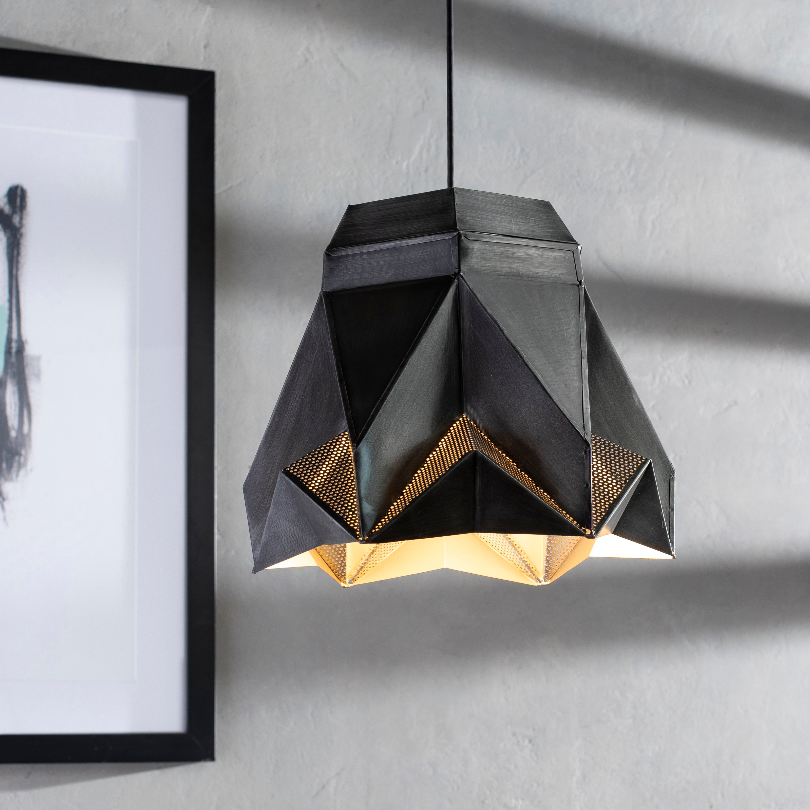 Williston Forge Zoe 1 - Light Single Geometric Pendant | Wayfair