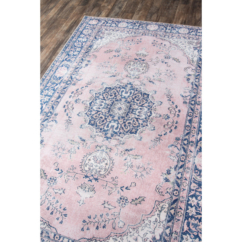 Charlton Home® Neptune Performance Pink/Blue Rug & Reviews | Wayfair