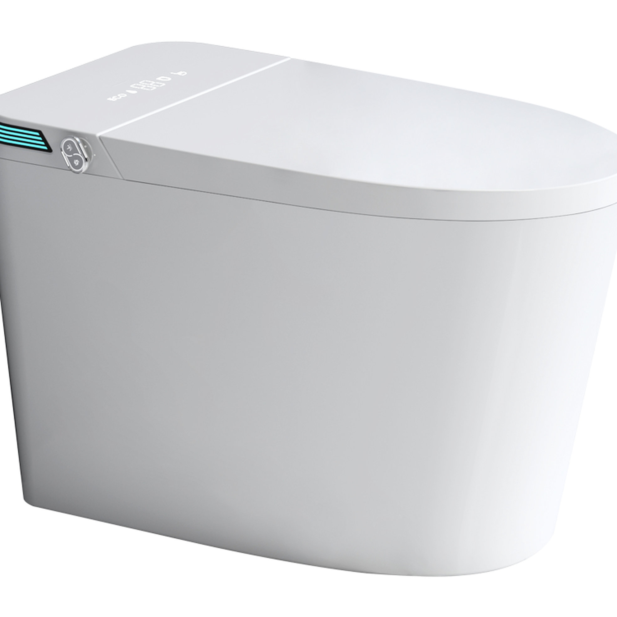 Kivaritio White Smart Toilet With Adjustable Temp, Auto Dryer - Modern ...
