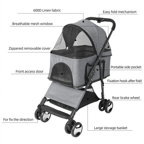 BingoPaw Folding Standard Stroller with Detachable Carrier & Reviews ...