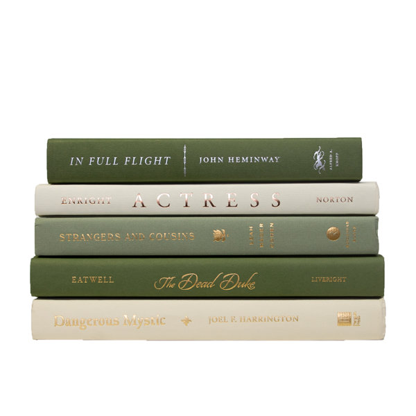 Booth & Williams Modern Ivy Cream Book Stack, S/5 & Reviews | Perigold