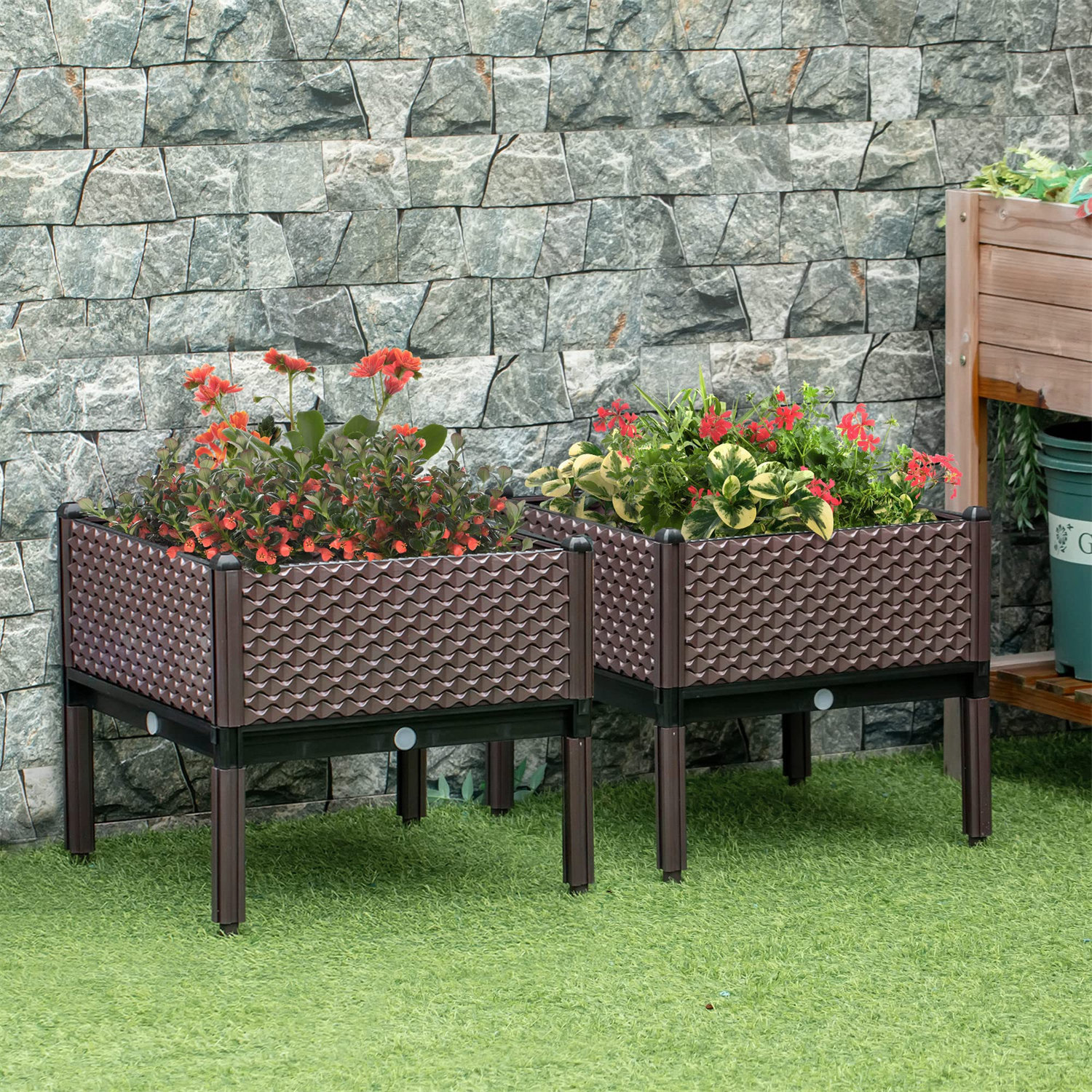 Dakota Fields Set Of 2 Raised Garden Bed Elevated Planter Box For ...
