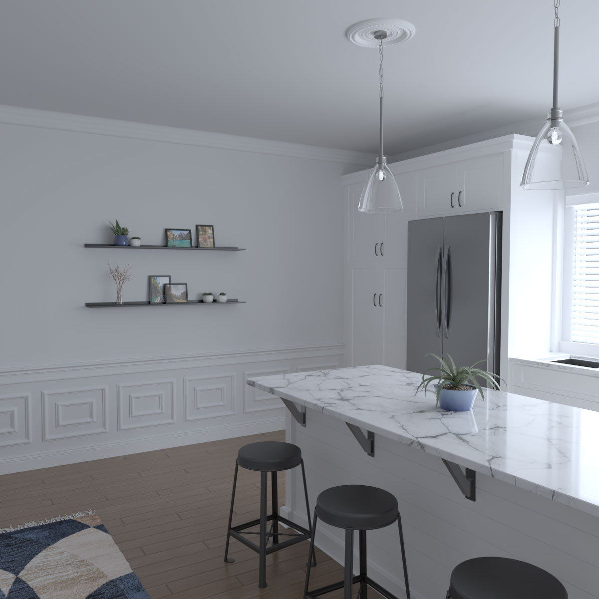 Ekena Millwork Ashford Square Double Panel Traditional Wainscot ...