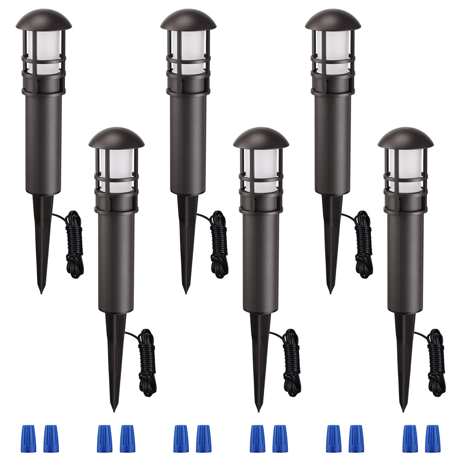 LEDVANS Magnifique Bronze Low Voltage Integrated LED Pathway Light Pack ...