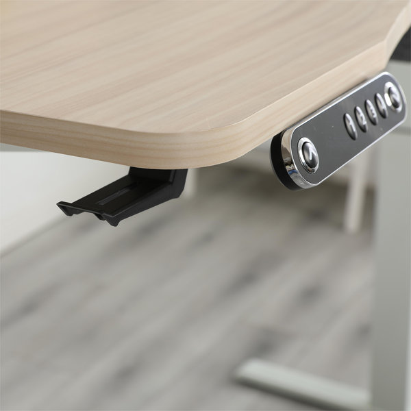 Hokku Designs Fumiki 63" Curved Dual Motor Adjustable Height Standing ...