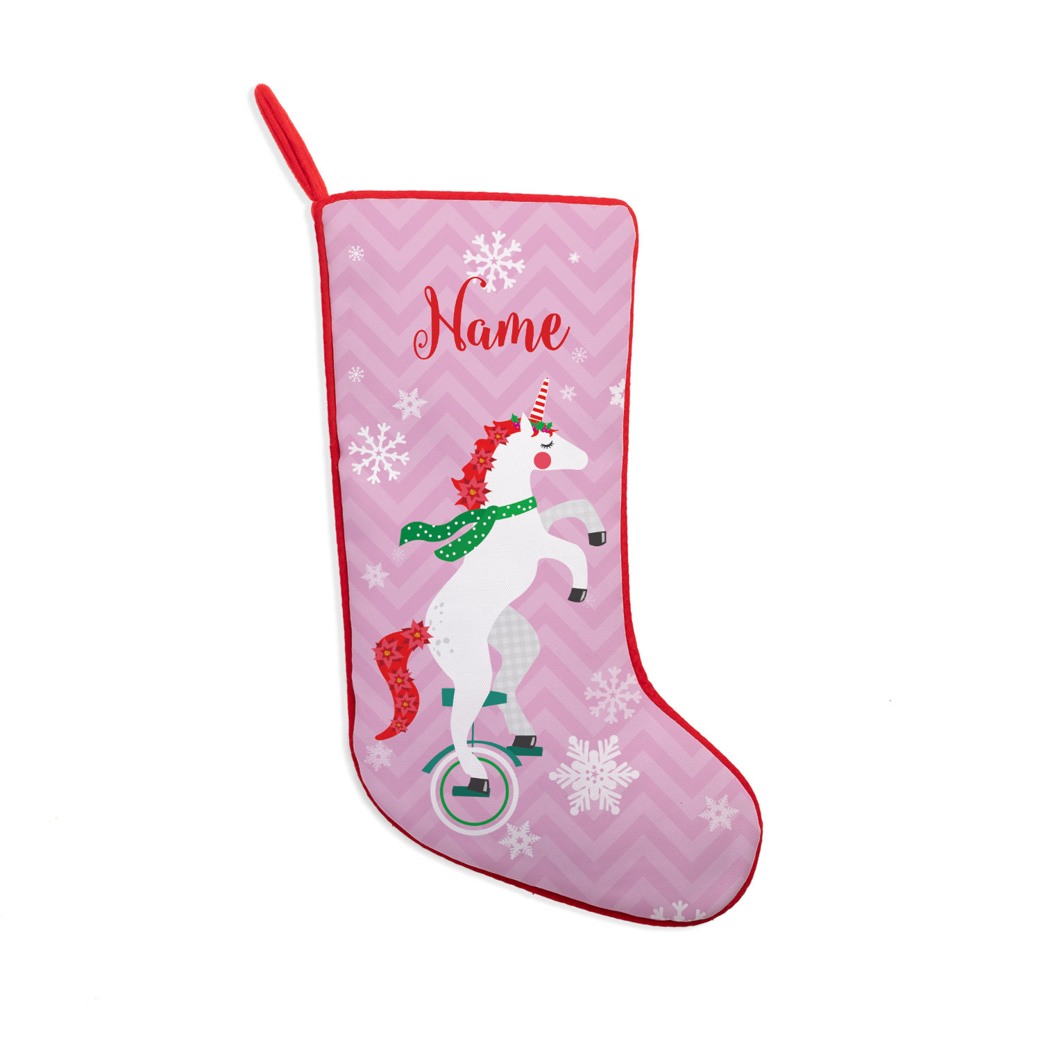 The Holiday Aisle® Personalized Unicorn Unicycle Stocking | Wayfair