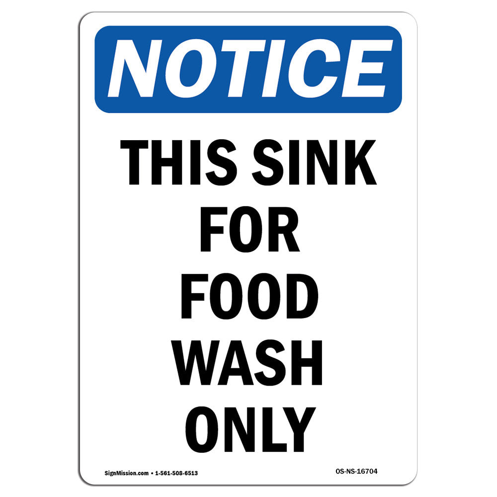 SignMission This Sink for Food Wash Only Sign | Wayfair